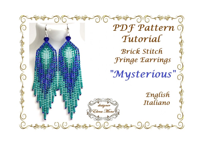 PDF Pattern and Tutorial Brick Stitch Fringe Earrings - Etsy