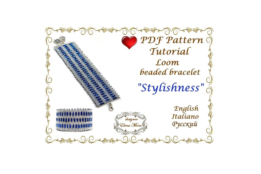 PDF Pattern Beaded Loom Bracelet stylishness, PDF Tutorial, Beaded ...