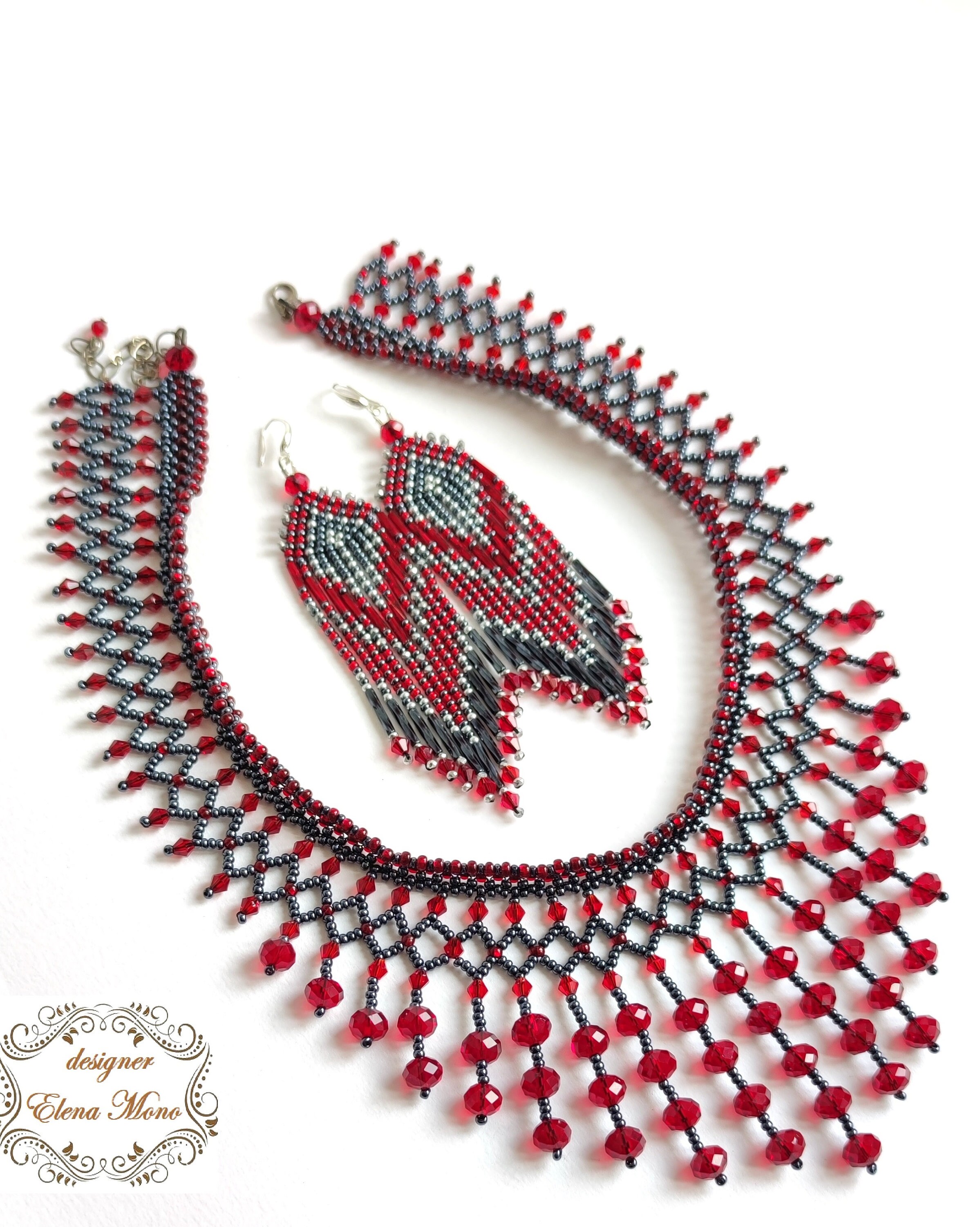 PDF Pattern and Tutorial Brick Stitch Fringe Earrings - Etsy