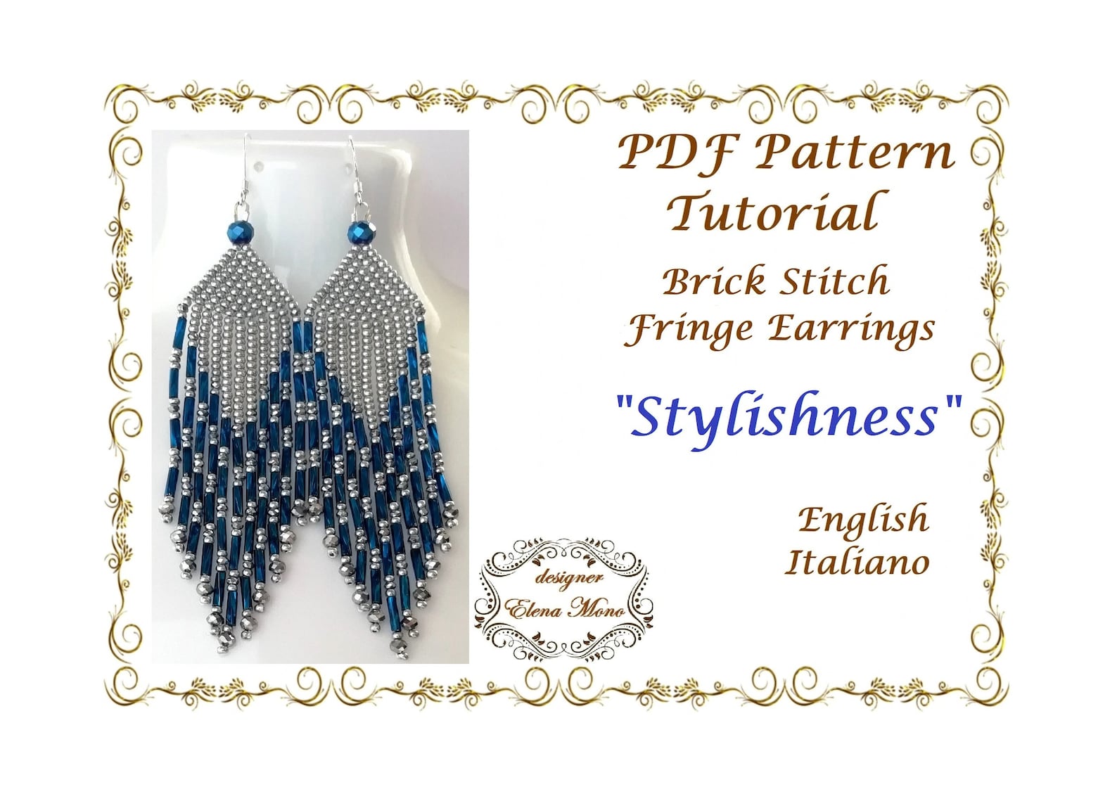 PDF Pattern and Tutorial Brick Stitch Long Fringe Earrings - Etsy