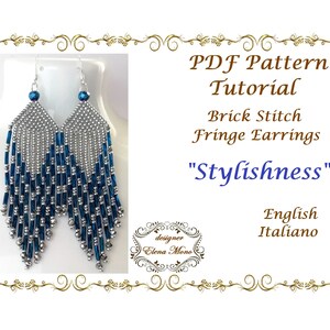 PDF Pattern and Tutorial Brick Stitch Long Fringe Earrings - Etsy