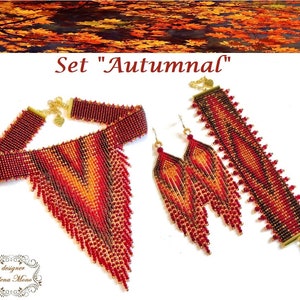 PDF Pattern Beaded Loom Fringe Necklace "autumnal", PDF Tutorial ...