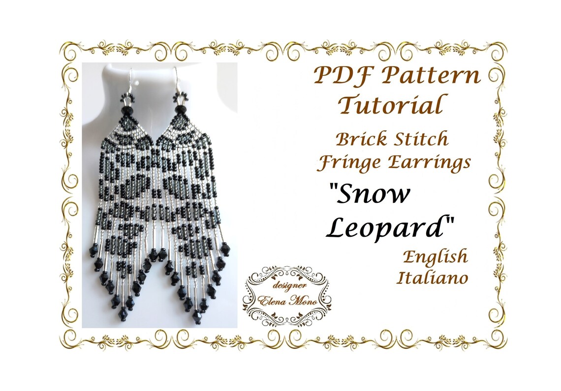 PDF Pattern and Tutorial Brick Stitch Fringe Earrings - Etsy