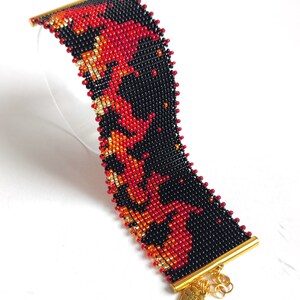 PDF Pattern Beaded Loom Bracelet "fire", PDF Tutorial, Beaded Jewelry ...