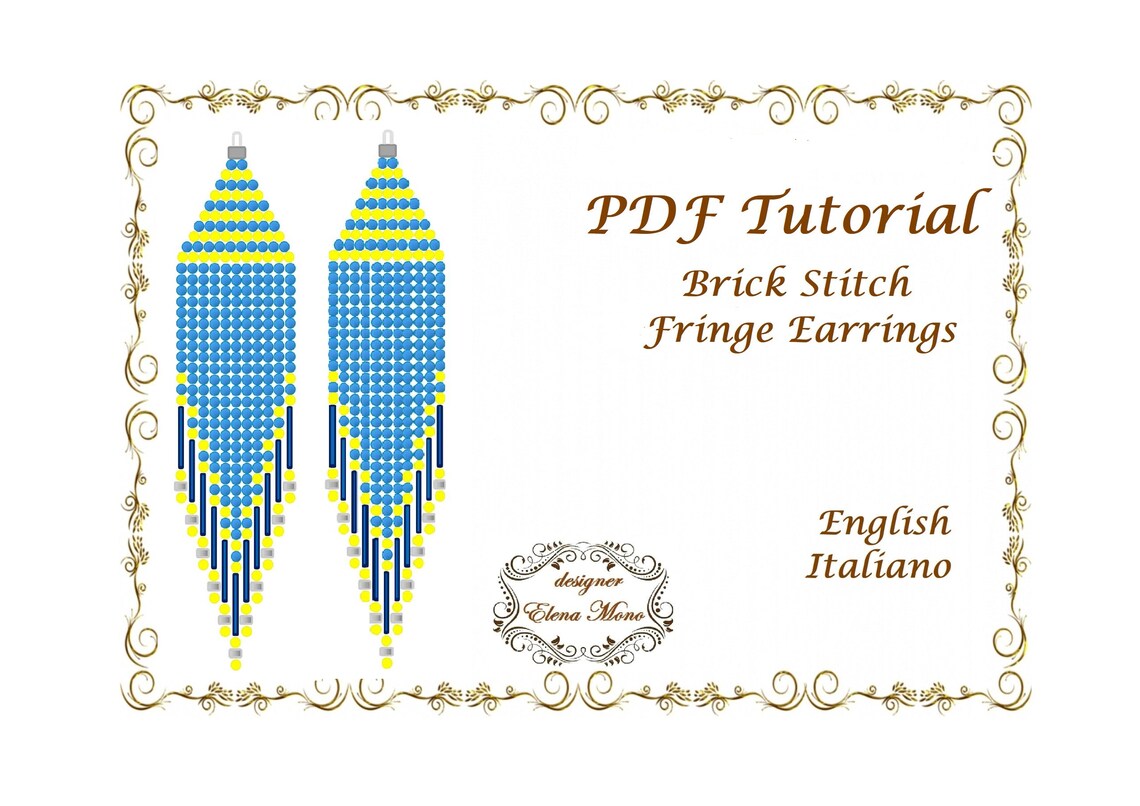 PDF Pattern and Tutorial Brick Stitch Fringe Earrings - Etsy