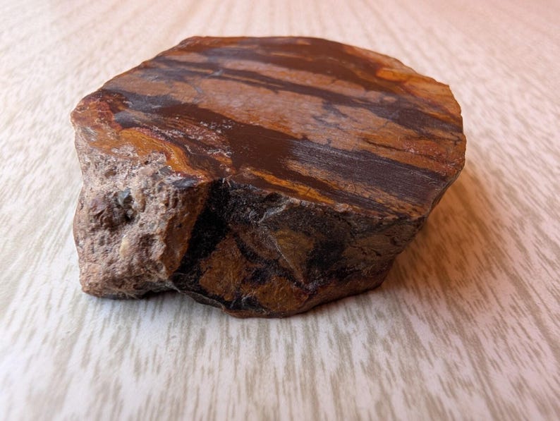 Polished Tiger Iron Stone Slab Natural Brown Gold Black Mineral ...