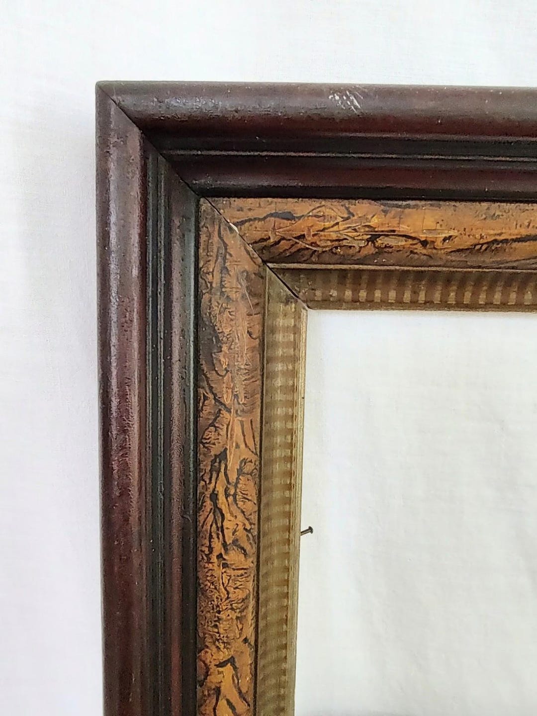 Antique 1800s Eastlake Picture Frame 10x8 Burl Wood & Gilt Liner ...