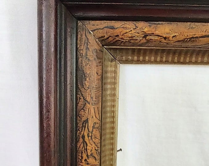 Antique 1800s Eastlake Picture Frame 10x8 Burl Wood & Gilt Liner ...