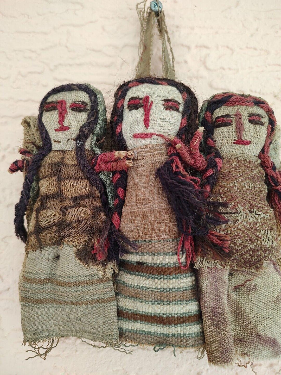 3 Vintage Antique Peruvian Chancay Incan Funerary Burial Dolls South ...