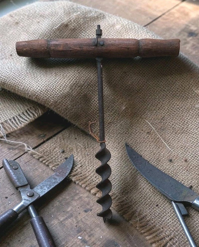 Antique Hand Auger Drill Wood T Handle Carpenter Tool - Etsy UK