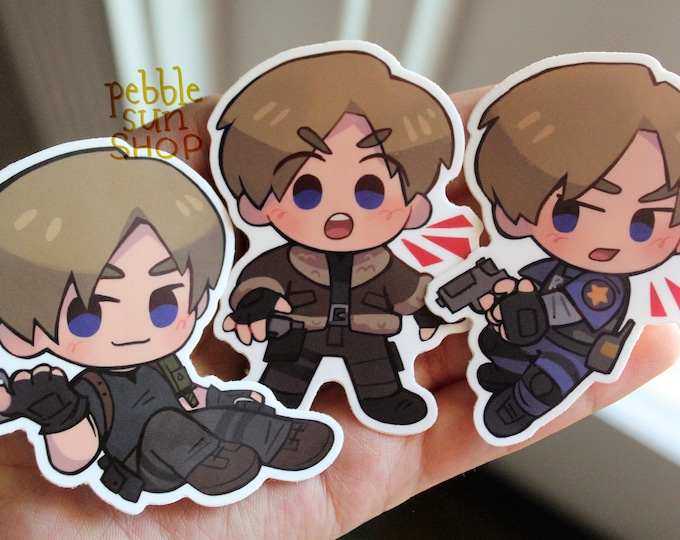 Leon Kennedy | Resident Evil | 3" Matte Vinyl Stickers - Etsy
