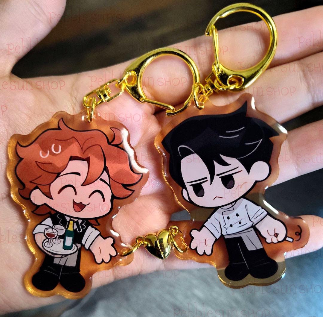 Rody and Vincent Heart Magnet Keychain Set | Dead Plate 6.5 Cm Double ...