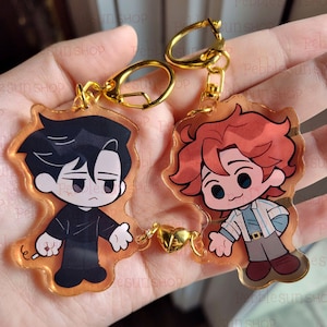 Rody and Vincent Heart Magnet Keychain Set | Dead Plate 6.5 Cm Double ...