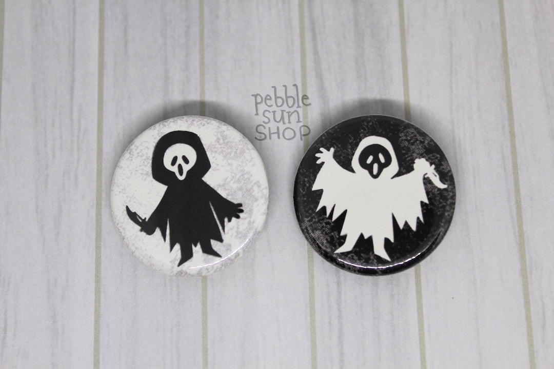 Black and White Slasher 1.25" Pin-back Buttons - Etsy