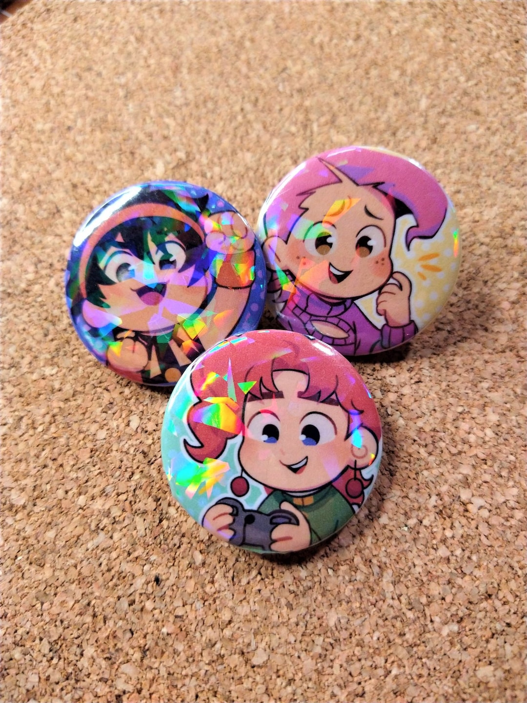 Bizarre Anime | 1.25" Holographic Pinback Buttons - Etsy