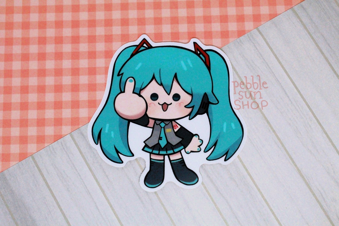Hatsune Miku Middle Finger | 3" Matte Vinyl Sticker - Etsy