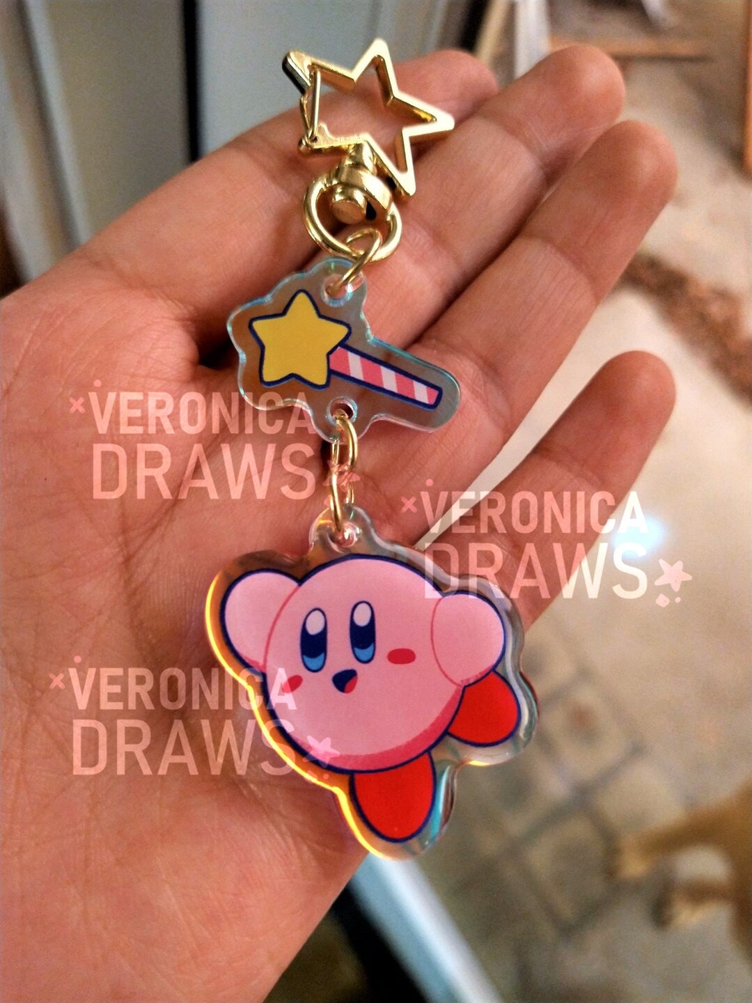 Kirby Rainbow Acrylic Double-sided Keychain - Etsy