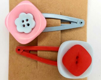 Button Hair Clip - Etsy UK