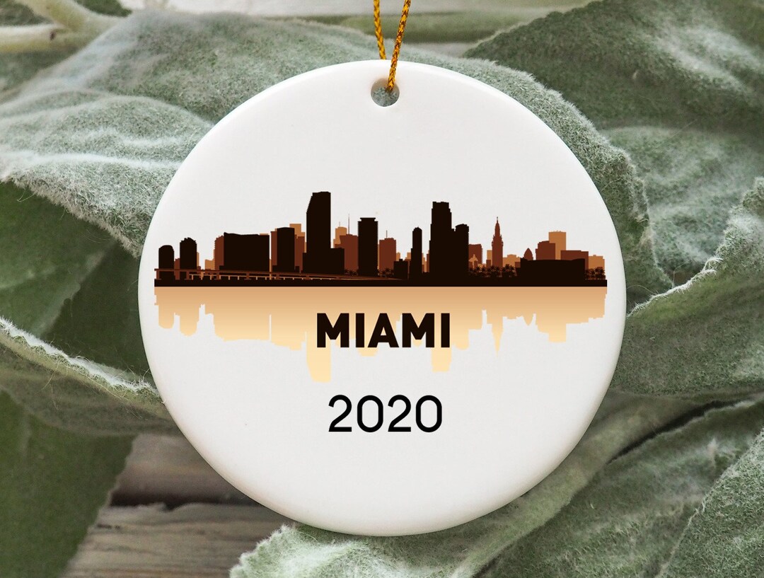 Miami Christmas Ornament, Miami Christmas Decorations, Miami Christmas ...