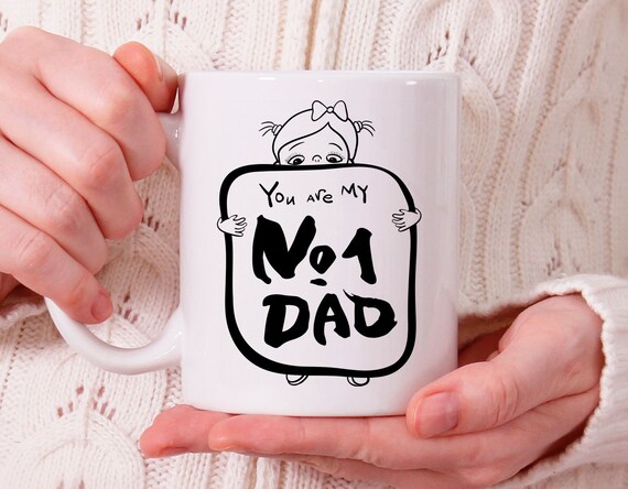 Number 1 Dad Mug Fathers Day Gifts Number One Dad Mug | Etsy