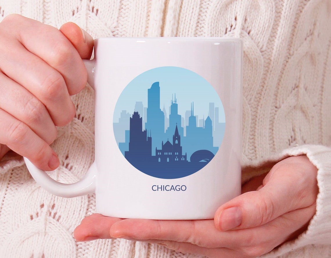Chicago Mug Chicago Skyline Mug Chicago Coffee Cup Chicago | Etsy