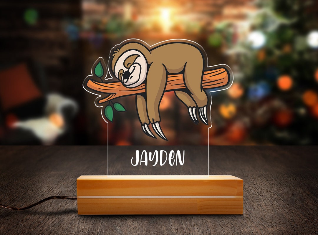 Personalized Sloth Night Light, Sloth Gift Ideas, Sloth Present, Sloth ...