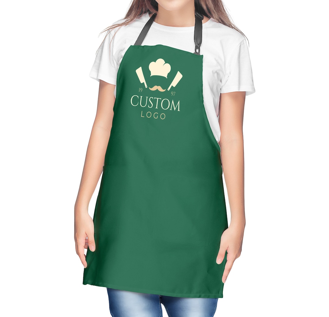 Custom Apron With Logo, Personalized Chef Apron With Logo, Restaurant ...