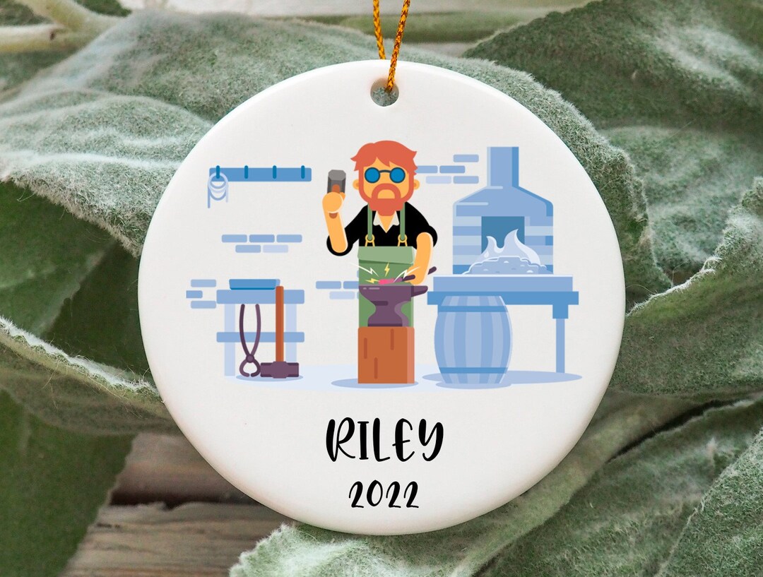 Personalized Blacksmith Christmas Ornament, Custom Blacksmith Gift Idea ...