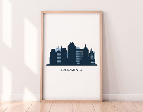 Sacramento Poster Sacramento Skyline Sacramento Wall Art | Etsy