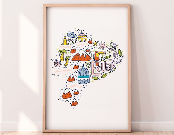 Ecuador Print Ecuador Map Ecuador Canvas Ecuador Poster - Etsy