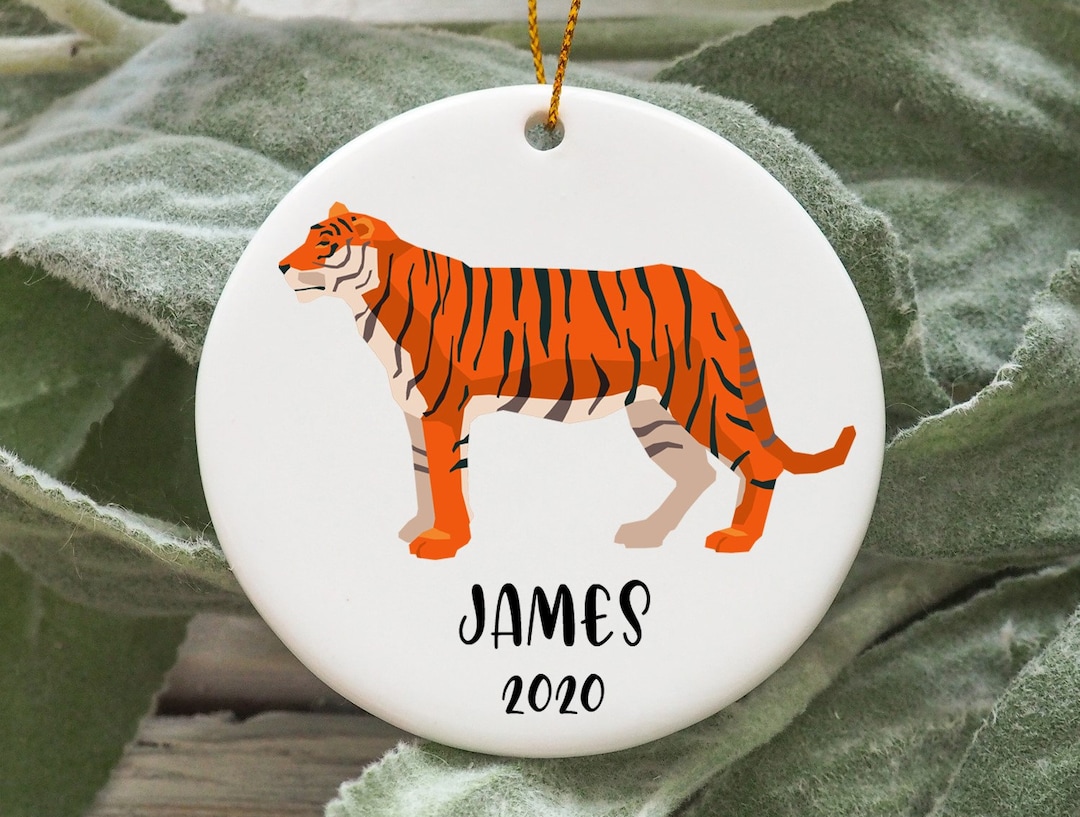 Personalized Tiger Christmas Ornament, Tiger Christmas Tree Ornament ...