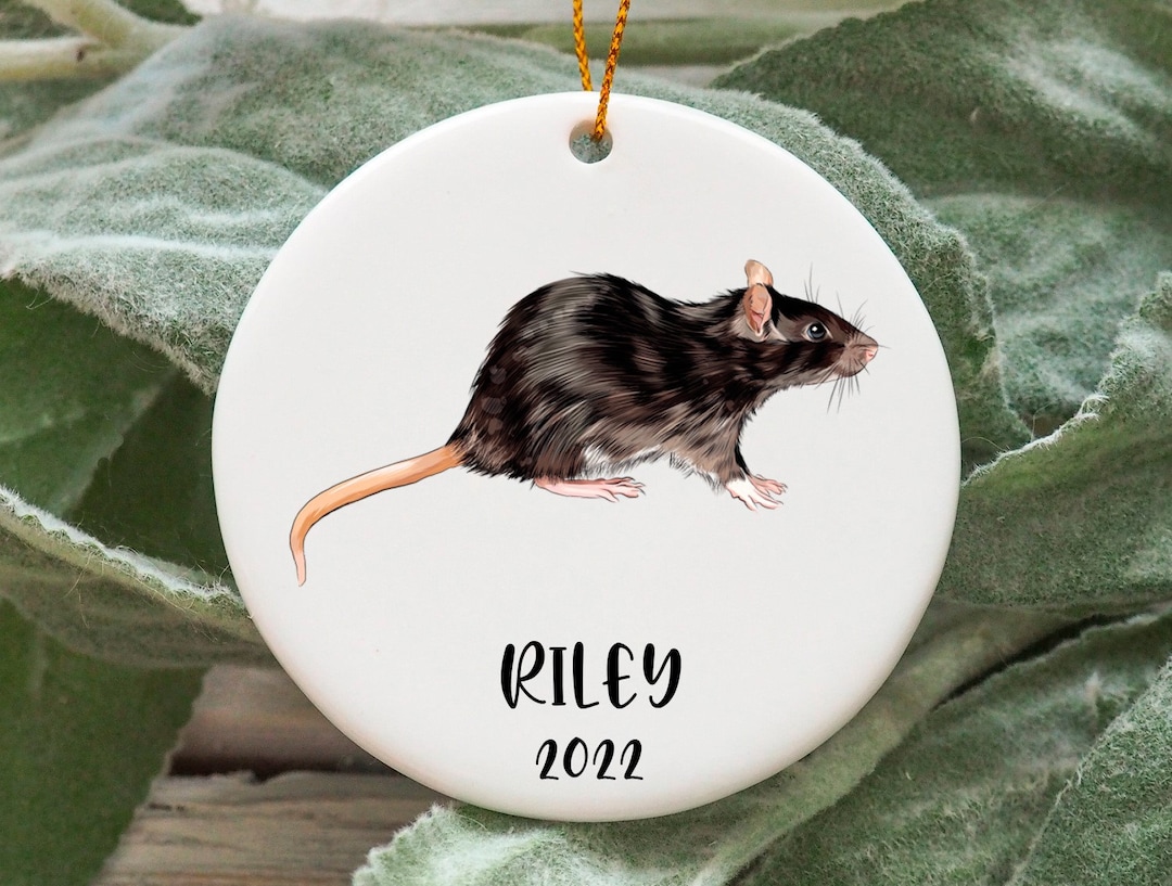 Personalized Rat Christmas Ornament, Custom Rat Gift Idea, Rat Ornament ...