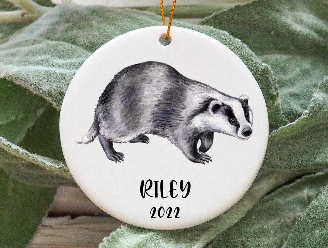 Personalized Badger Christmas Ornament, Custom Badger Gift Idea, Badger ...