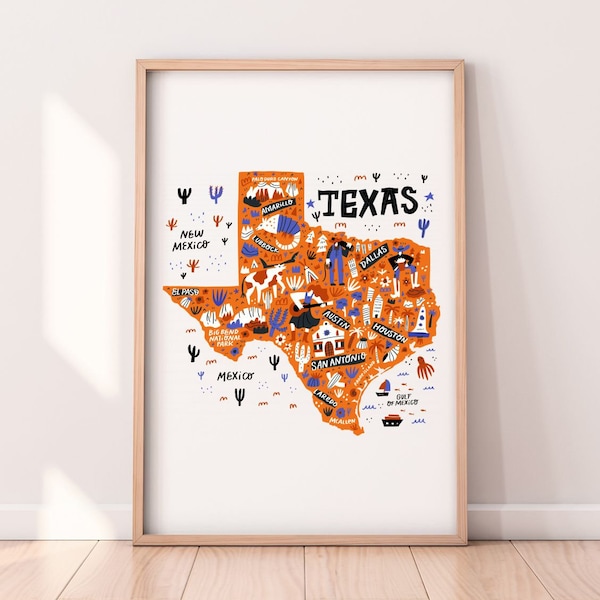 Texas Poster - Etsy