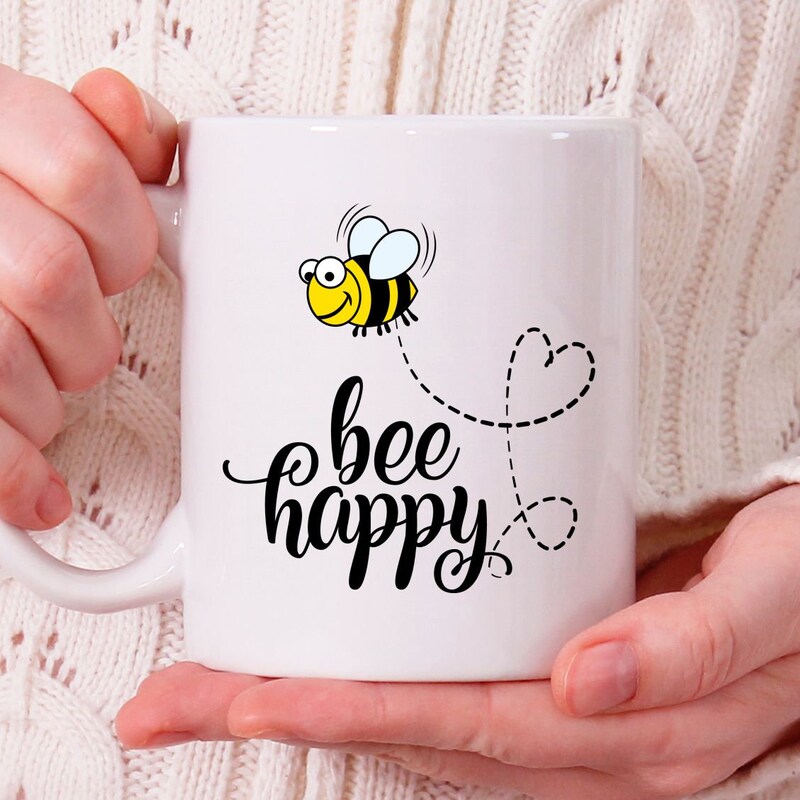 Bee Happy Mug - Etsy