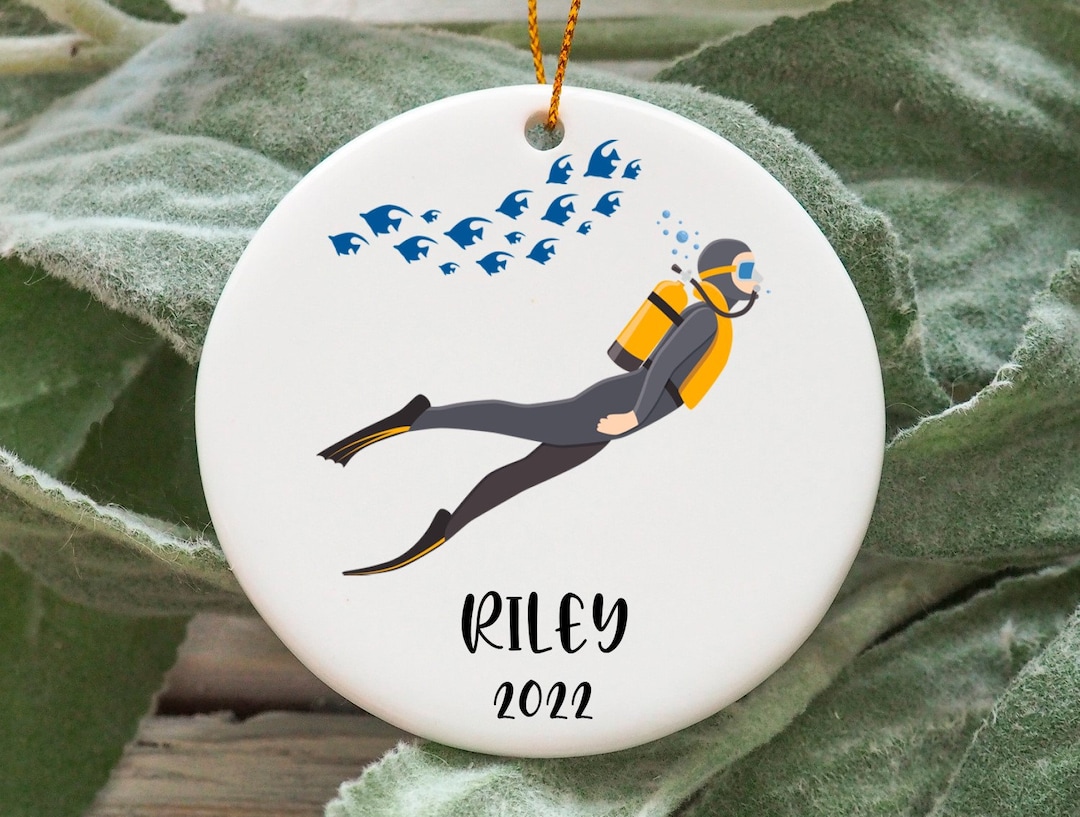 Personalized Scuba Diver Christmas Ornament, Custom Scuba Diver Gift ...