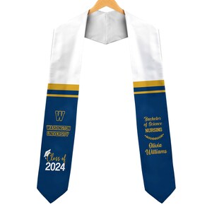 Custom Graduation Stole, Personalized Graduation Sash, Commencement ...