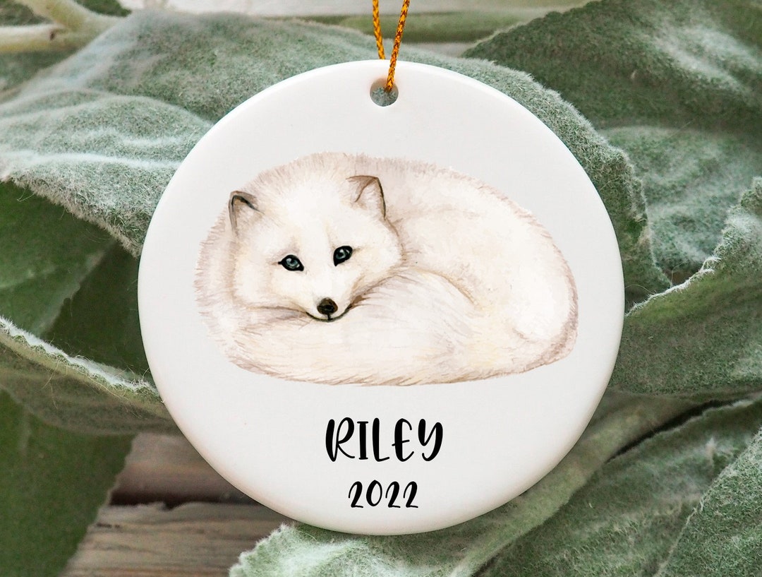 Personalized Arctic Fox Christmas Ornament, Custom Arctic Fox Gift Idea ...