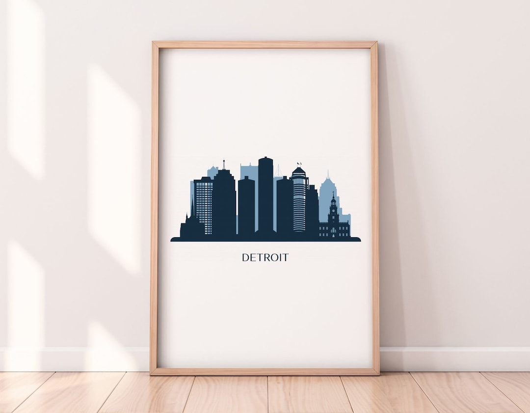 Poster Detroit, Detroit Canvas Art, Detroit Skyline Wall Art, Detroit ...