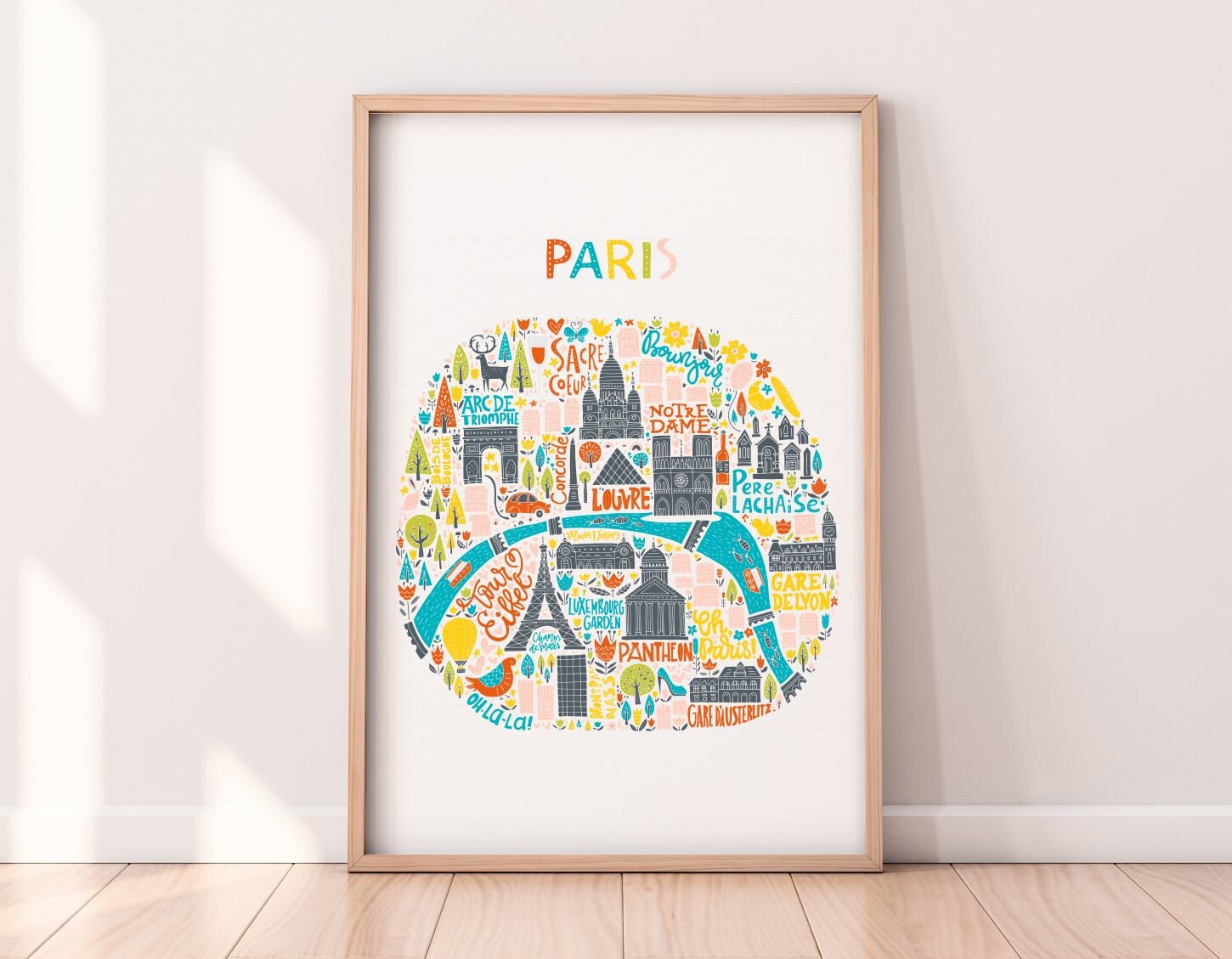 Paris Poster Paris Map Art Paris Map Wall Art Paris Canvas | Etsy