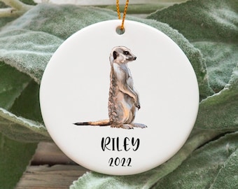 Meerkat Ornament Meerkat Black Cherry Wood Christmas Ornament African ...