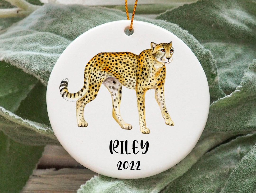 Personalized Cheetah Christmas Ornament, Custom Cheetah Gift Idea ...