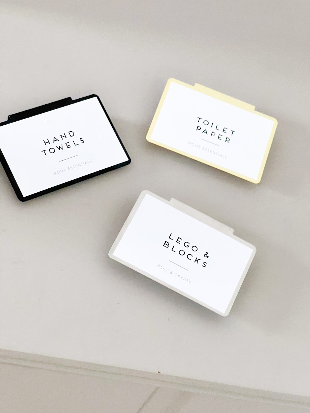 Personalised Basket Tags in Black, Silver & Gold - Custom Tags for Your ...