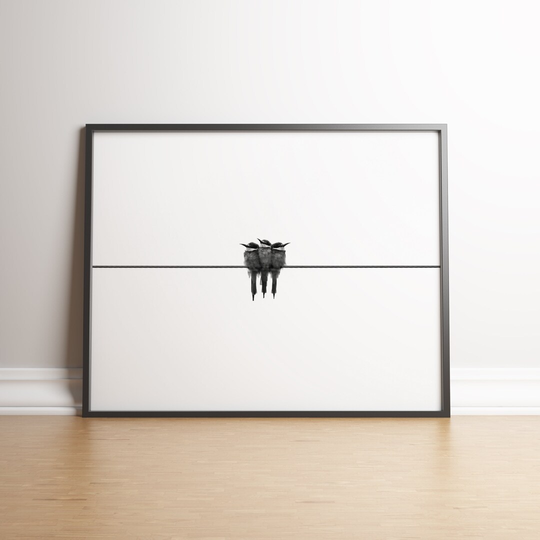 3 Birds Poster Wall Art Illustration A4 A3 A2 A1 A0 or Custom Sized - Etsy