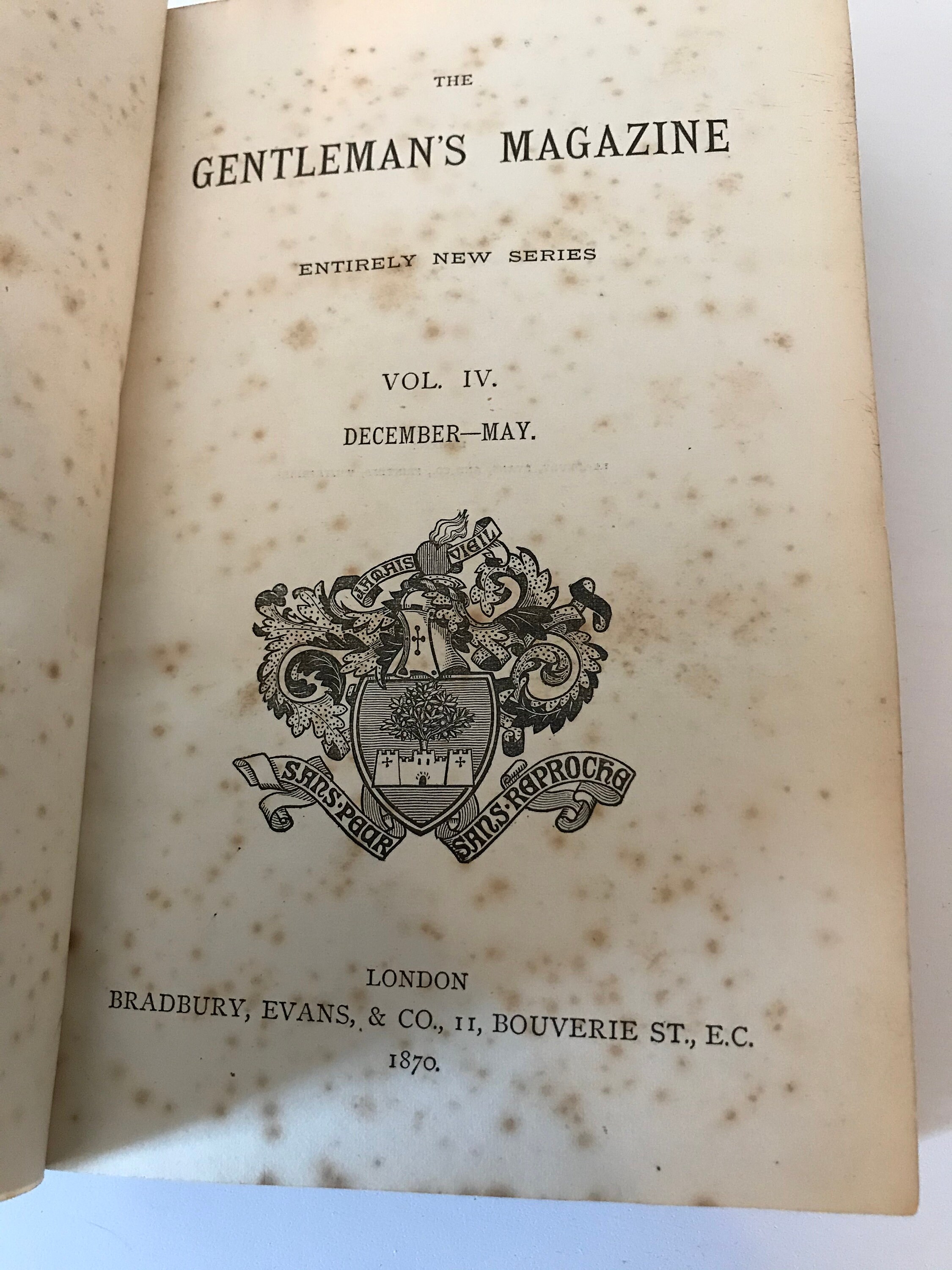 Gentlemans Magazine 1970 Antique Book 1870s Book Antique Collectible - Etsy