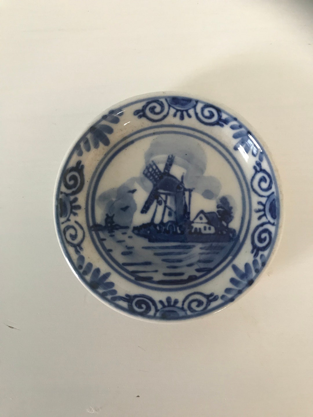 Delft Miniature Windmill Plate Collectible Porcelain - Etsy