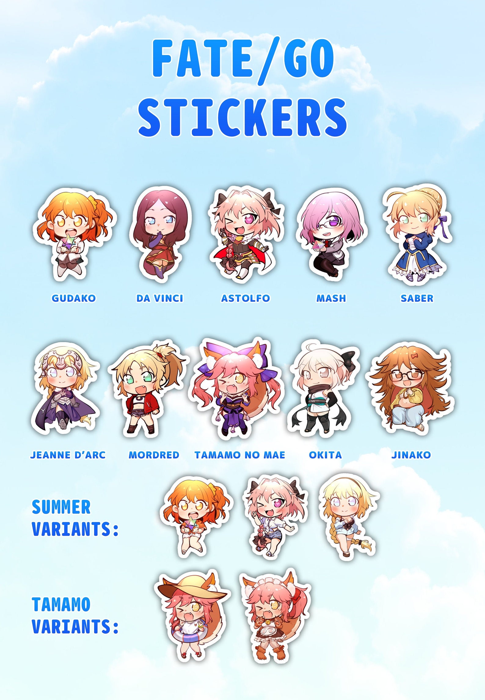 Fate/go stickers | Etsy