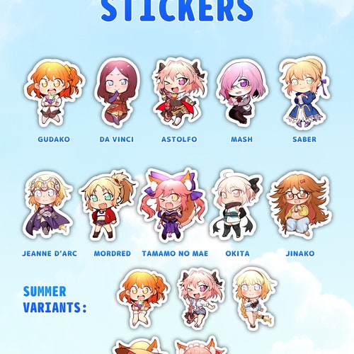 Fate Grand Order Command Cards vinyl Stickers - Etsy