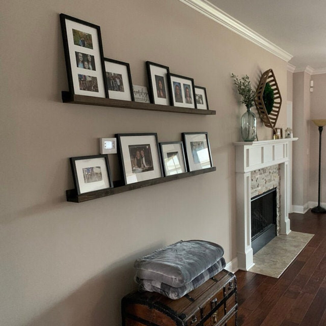 Rustic Floating Ledge Shelf | Photo Ledge | Wooden Shelf | Book Ledge ...