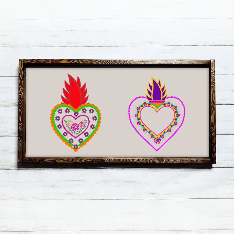 Mexican Hearts Svg, Traditional Art Svg, Milagro Heart Svg, Digital Svg ...